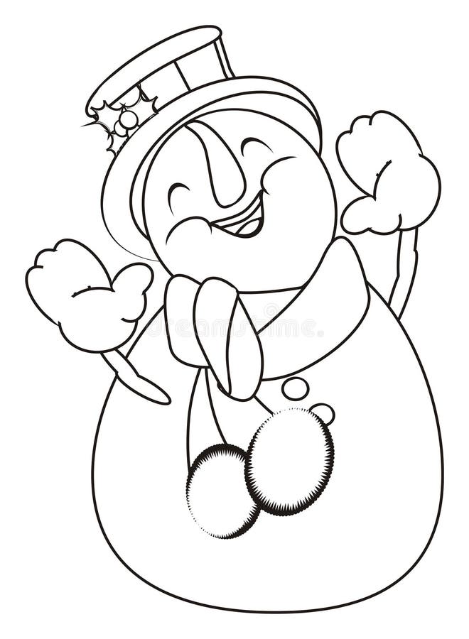 Not colored snowman stock illustration. Illustration of cute - 96336736