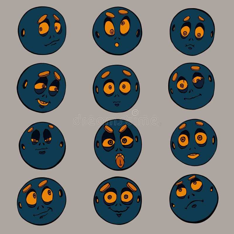 Not emoticons stock vector. Illustration of faces, eyes - 301913367