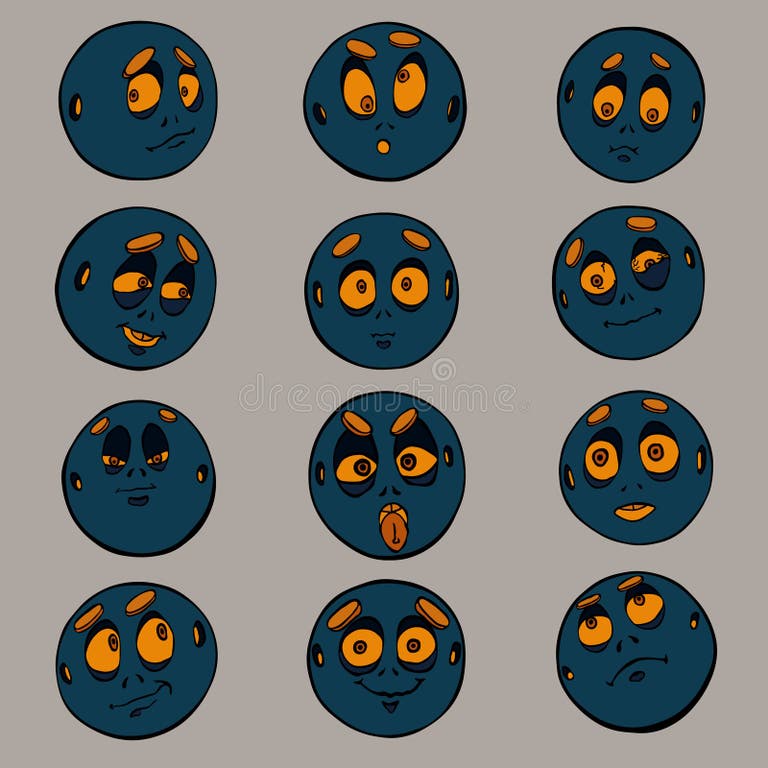 Not emoticons stock vector. Illustration of faces, eyes - 301913367