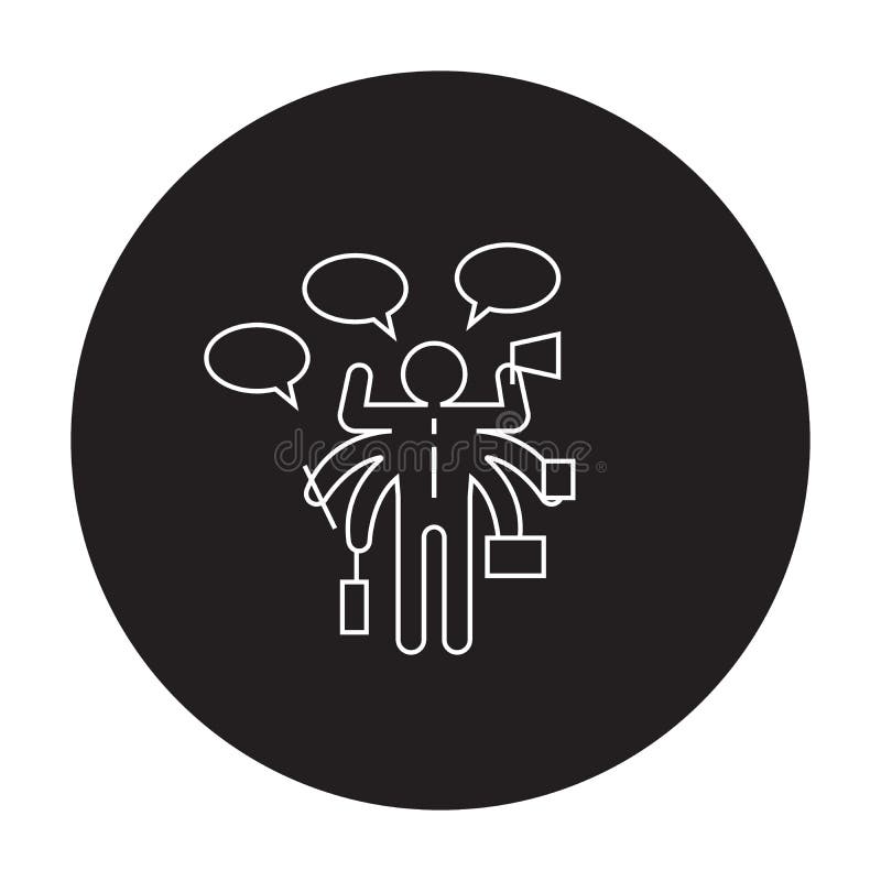 Not Enough Time Black Vector Concept Icon. Not Enough Time Flat ...