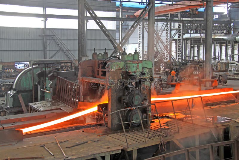 Not Equal Sides Angle Steel in a Production Line Stock Image - Image of ...