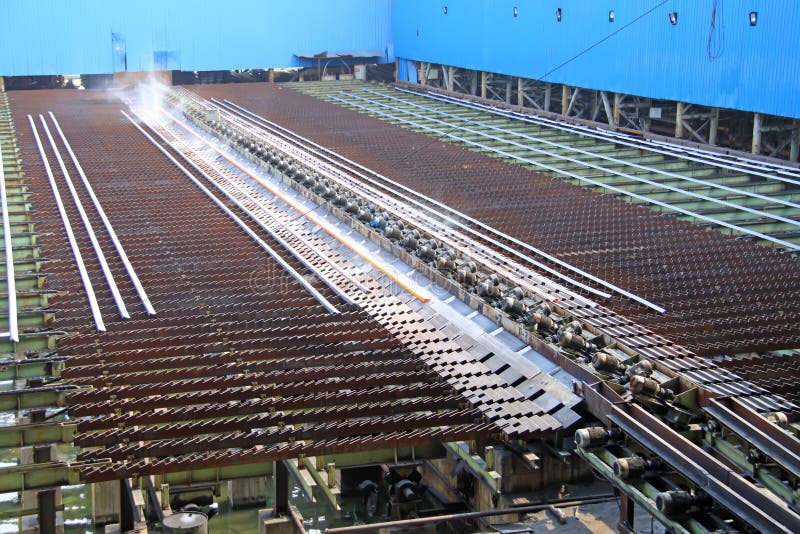 Not Equal Sides Angle Steel in a Production Line Stock Photo - Image of ...