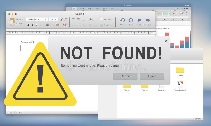 Not Found Error Failure Problems Concept Stock Photo - Image of laptop ...