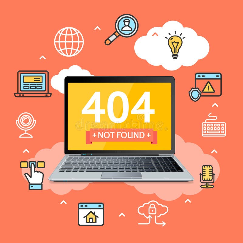 Computer Screen Symbols with Signs Color Thin Line Icon Set. Vector ...