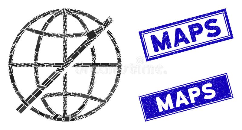 Not Global Mosaic and Grunge Rectangle Maps Stamps Stock Vector ...