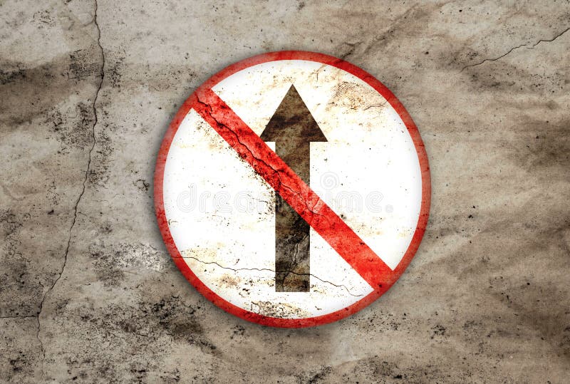 Not go straight rusty sign stock illustration. Illustration of guide ...