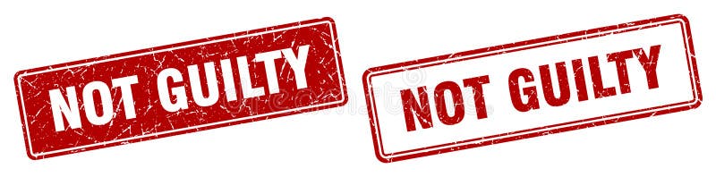 Not Guilty Stamp Set. Not Guilty Square Grunge Sign Stock Vector ...