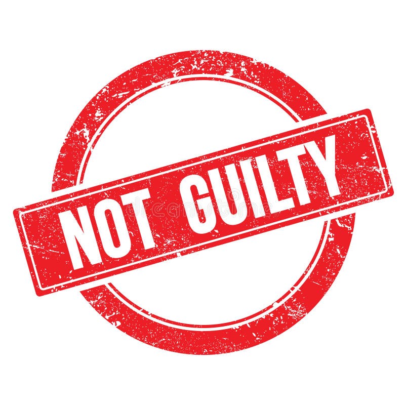 NOT GUILTY Text Written on Green Grungy Round Stamp Stock Illustration ...