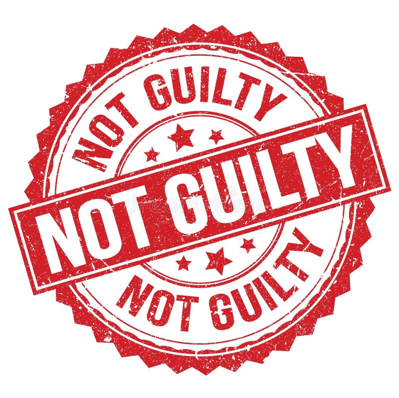 NOT GUILTY Text on Red Round Stamp Sign Stock Illustration ...