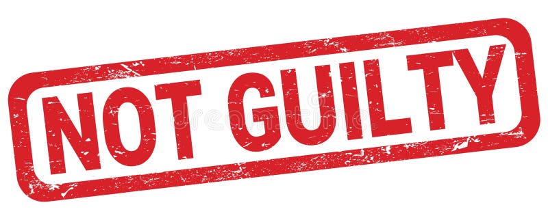 NOT GUILTY Text Written on Red Rectangle Stamp Stock Illustration ...