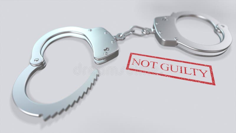 Not Guilty Word and Handcuffs 3D Illustration Stock Illustration ...