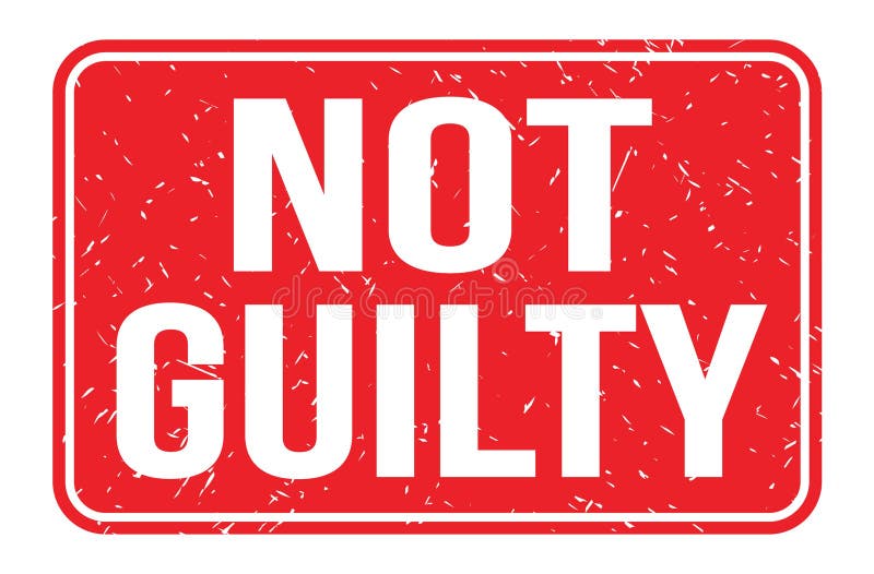 NOT GUILTY, Words on Red Rectangle Stamp Sign Stock Illustration ...