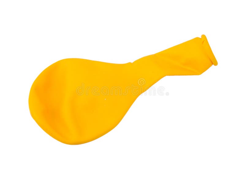 Not Inflated Yellow Air Balloon Isolated on a Stock Image - Image of ...