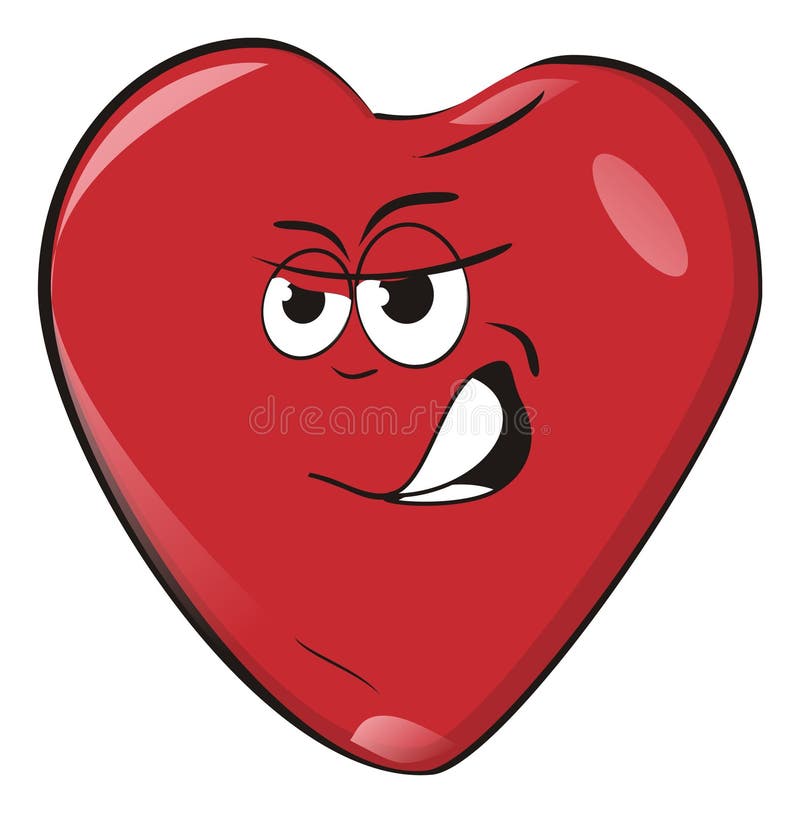 Evil red heart stock illustration. Illustration of gift - 178582659