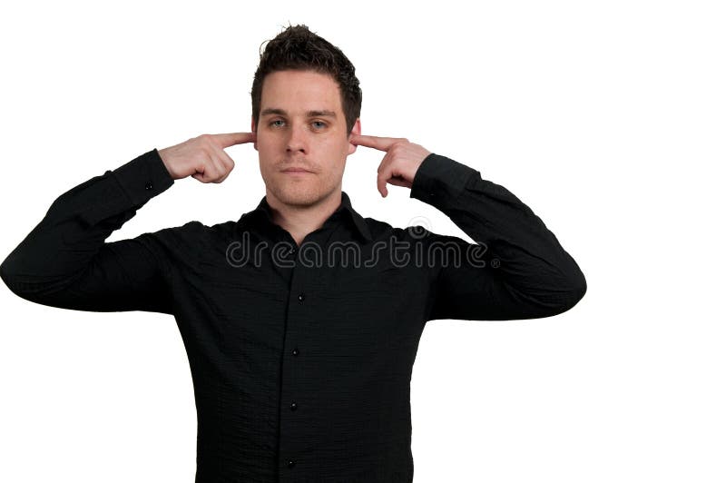 Not listening stock image. Image of office, hear, caucasian - 14023255