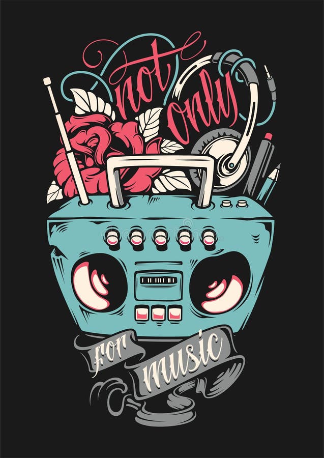 Not only for music stock illustration. Illustration of apparel - 247022274