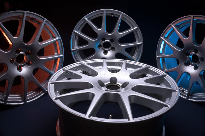 Not New 18-radius Light Gray Auto Rims with Red and Blue Backlighting ...