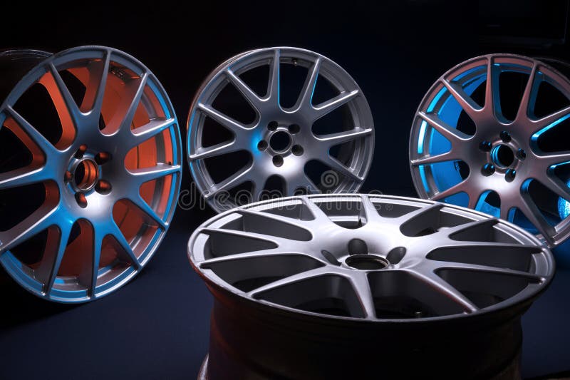 Not New 18-radius Light Gray Auto Rims with Red and Blue Backlighting ...