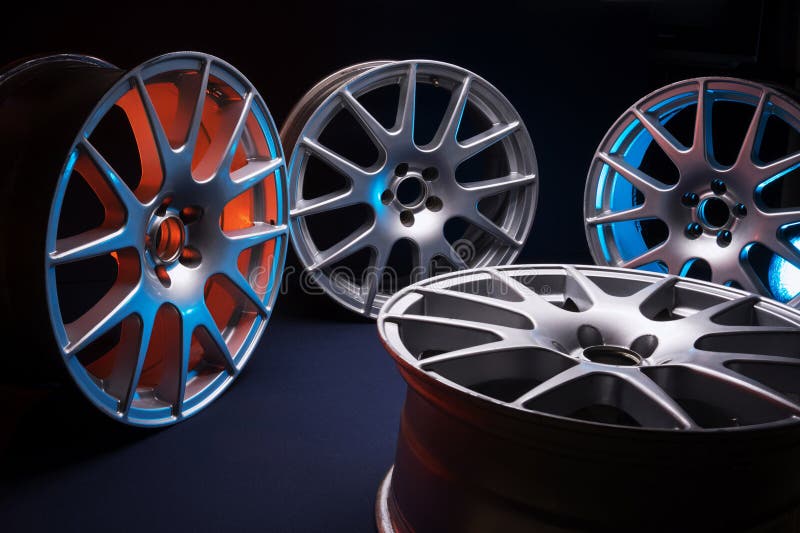 Not New 18-radius Light Gray Auto Rims with Red and Blue Backlighting ...