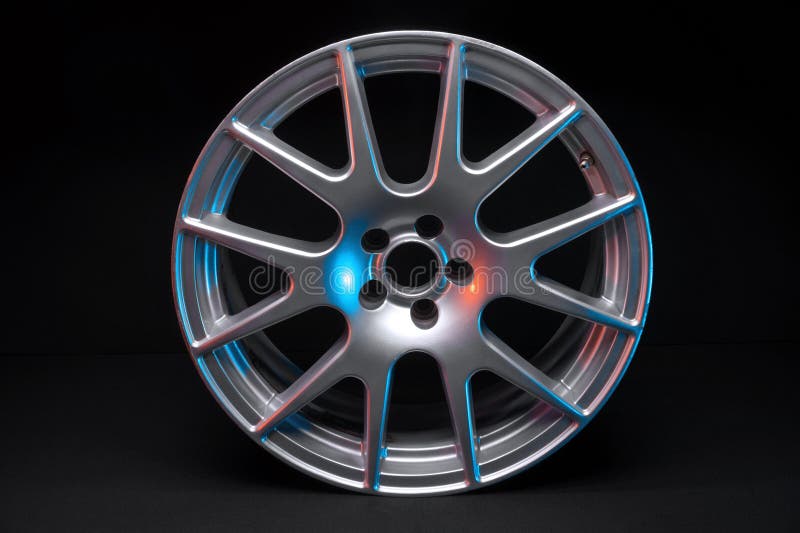 Not New 18-radius Light Gray Auto Rims with Red and Blue Backlighting ...