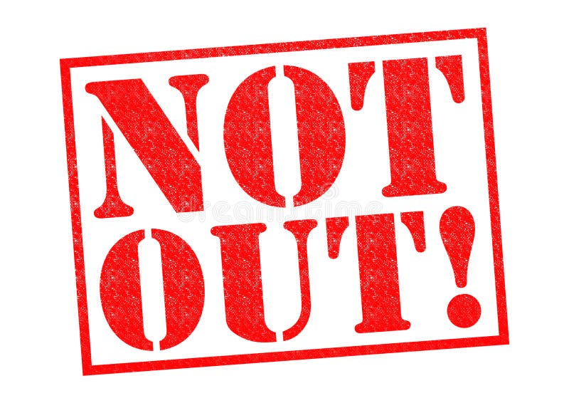 NOT OUT! stock image. Image of isolated, cricket, sign - 87991645