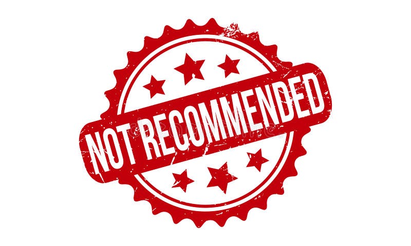 Not Recommended Rubber Stamp. Red Not Recommended Rubber Grunge Stamp ...