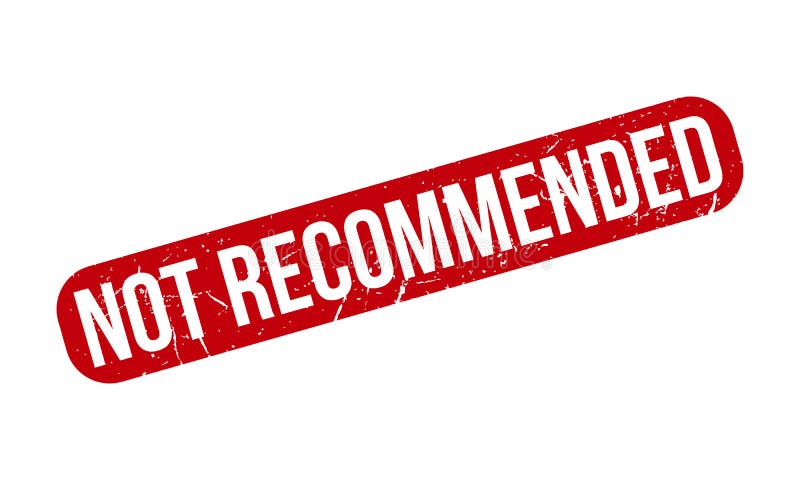 Not Recommended Rubber Stamp. Red Not Recommended Rubber Grunge Stamp ...