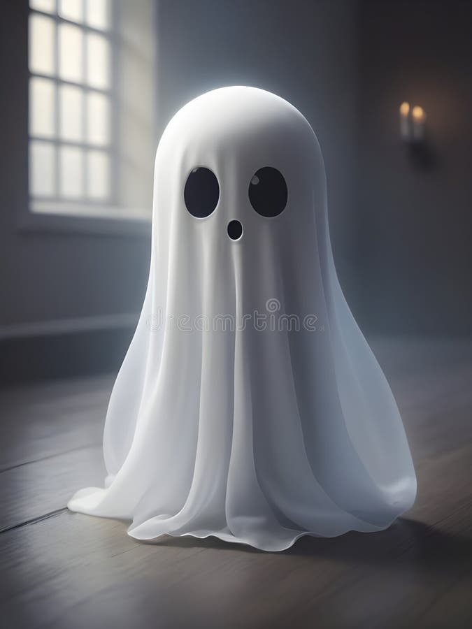 A Not-so-Scary Rendition of a Tiny Ghost Stock Image - Image of luminous, shadowy: 309901765