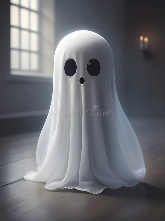 A Not-so-Scary Rendition of a Tiny Ghost Stock Image - Image of ...