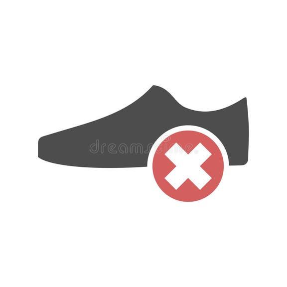 Not shoe indication sign stock vector. Illustration of warning - 309081798