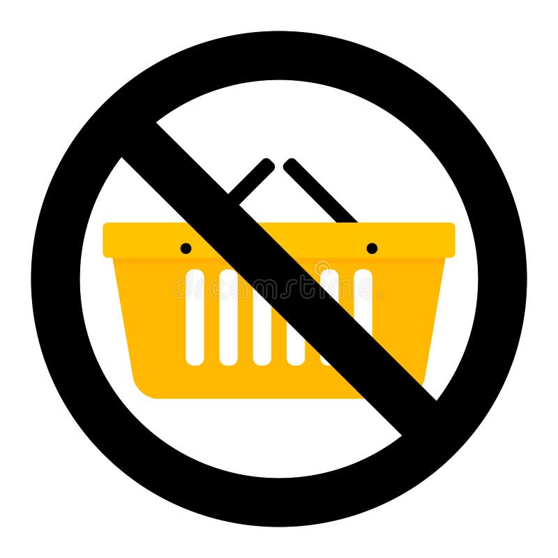 Not shopping icon stock vector. Illustration of prohibition - 117015259