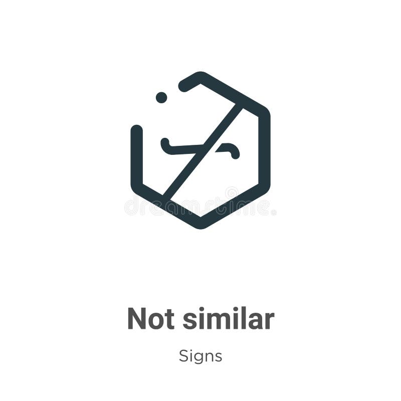 Is Not A Subset Sign Outline Vector Icon Thin Line Black Is Not A
