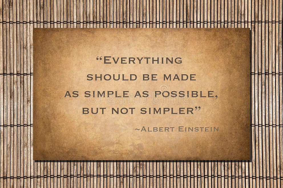 Not Simpler Quote by Einstein Stock Image - Image of genuis ...