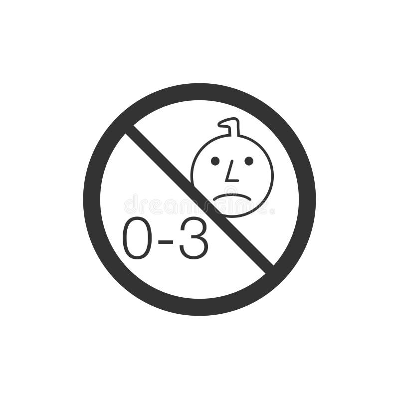 Symbol Not Suitable For Children 0-3 Years Isolated On White Background ...
