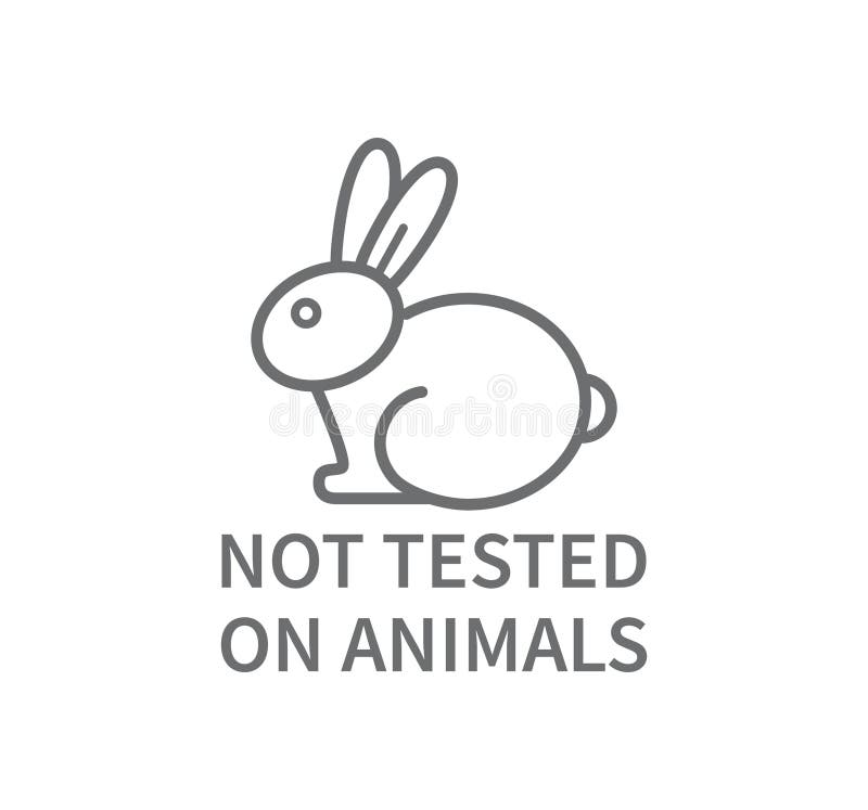 Not Tested on Animals Bunny Line Icon Stock Vector - Illustration of ...