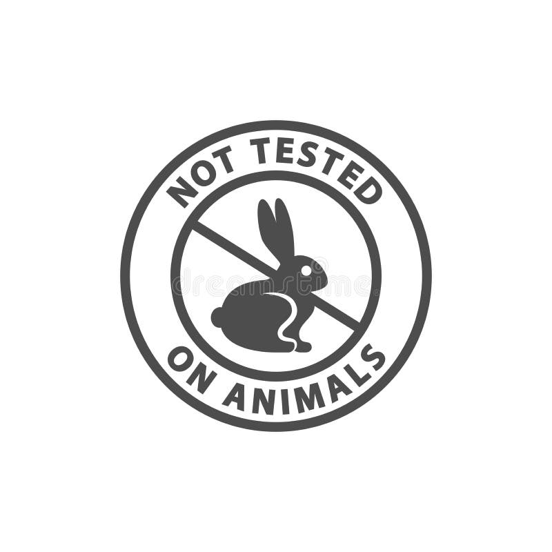 Not Tested on Animals Round Vector Label Stamp 向量例证 - 插画 包括有 没有, 测试 ...