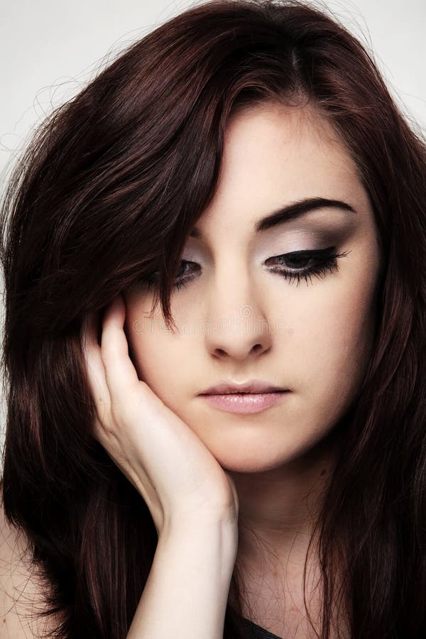 Not to happy stock photo. Image of female, dark, eyes - 21409206