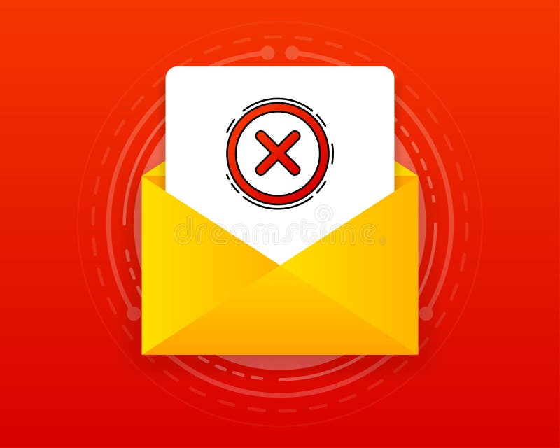 Not Verification Message. Envelope with Not Confirmed Sign on Screen ...