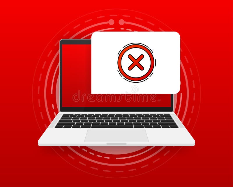 Not Verification Message. Envelope with Not Confirmed Sign on Screen ...