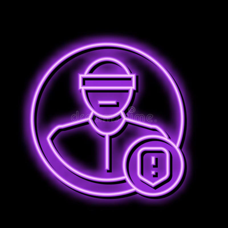 Not Verified Profile Neon Glow Icon Illustration Stock Vector ...