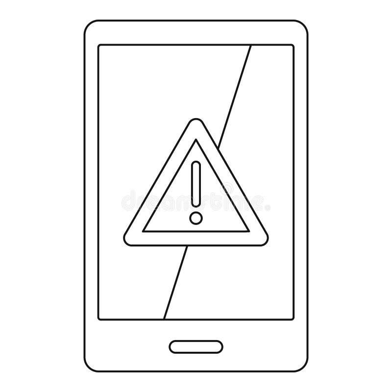 Not Working Phone Icon, Outline Style Stock Vector - Illustration of ...
