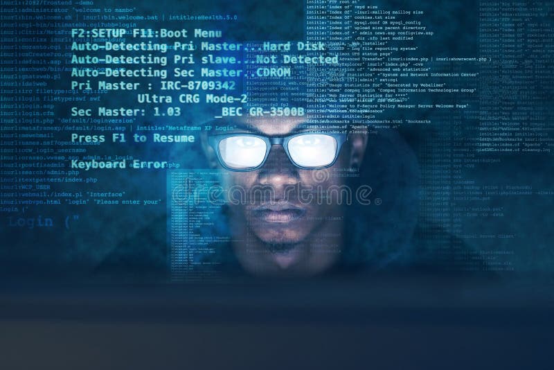 Not Your Average Hacker. a Young Man Hacking into a Secure Computer ...