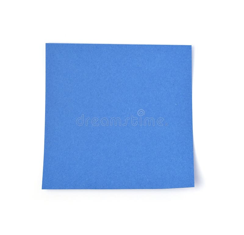 Nota Azul Do Papel Do Post-it No Fundo Branco Imagem de Stock - Imagem ...