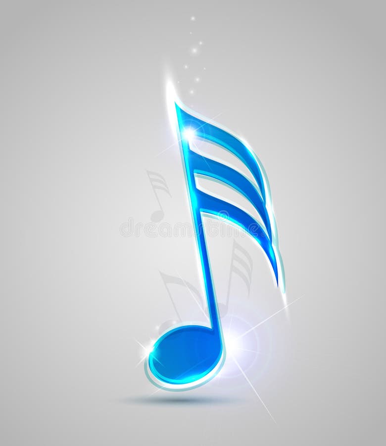 Nota brillante azul ilustración del vector. Ilustración de nota - 31031111