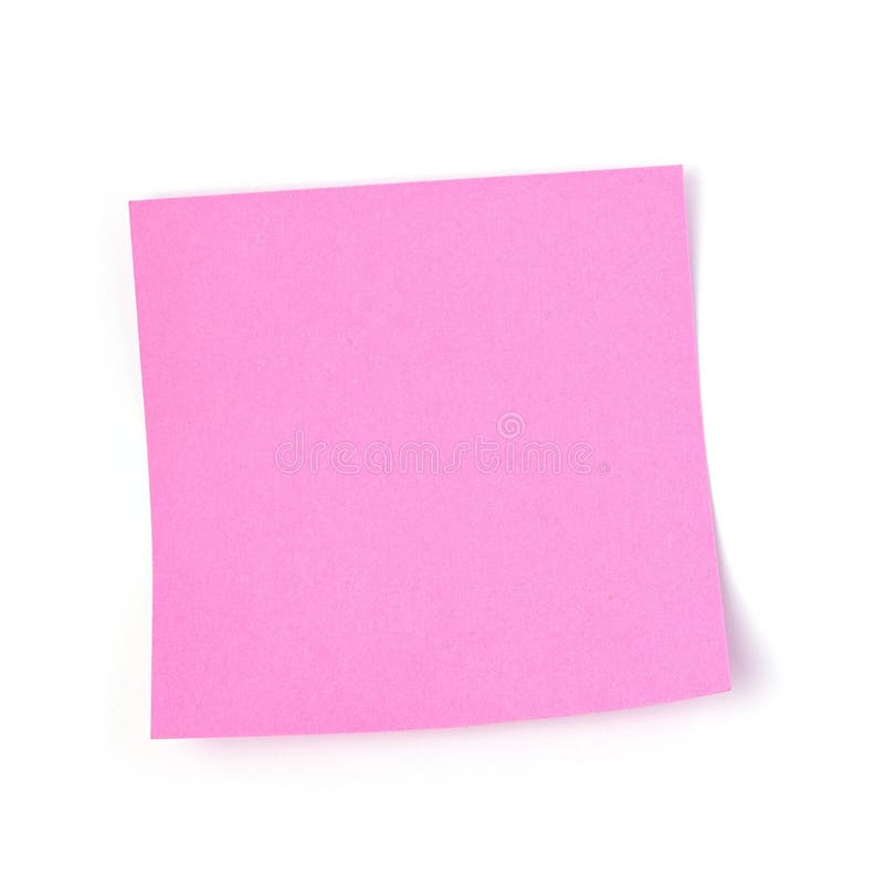 Nota Cor-de-rosa Do Papel Do Post-it No Fundo Branco Foto de Stock ...