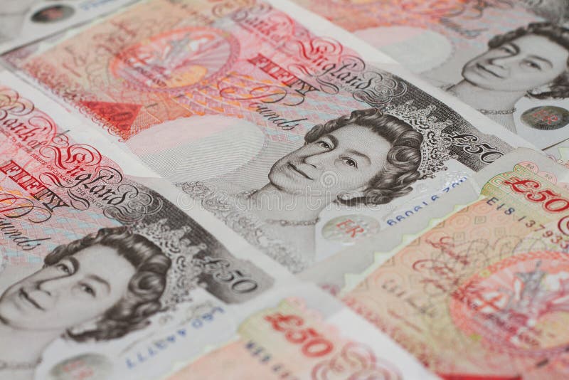 Papel De Las Nuevas Notas BRITÁNICAS De La Libra Foto de archivo ...