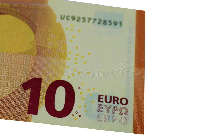 Nota De 10 Euros Isolada Em Fundo Branco. Foto de Stock - Imagem de ...