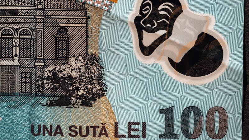 Nota De Moeda De Lei Romena. Moeda Europeia Ron Money Imagem de Stock ...