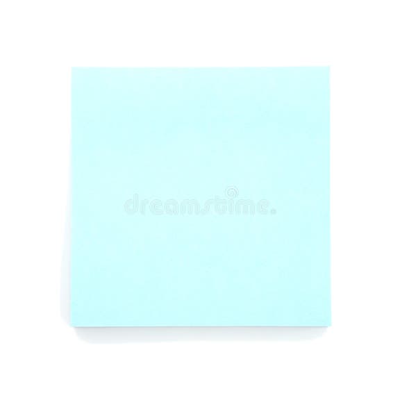 Nota De Post-it Azul En Blanco Imagen de archivo - Imagen de pegajoso ...