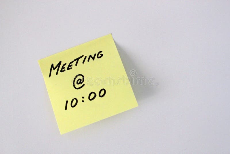 Nota de post-it da reunião imagem de stock. Imagem de lembre - 42935137